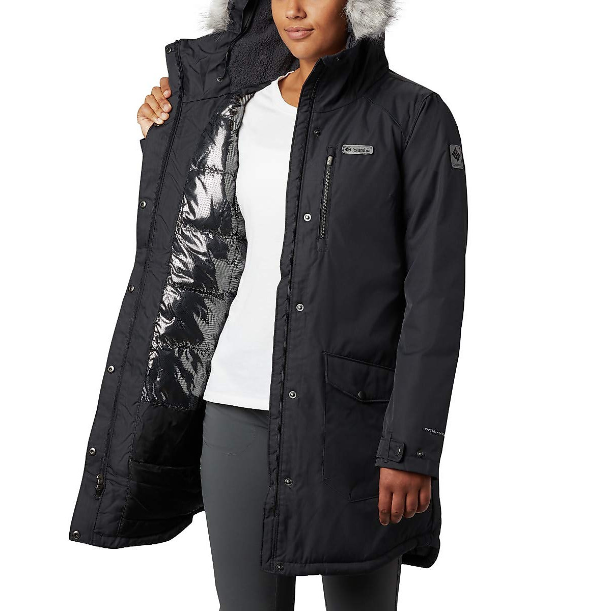 Columbia Women's Suttle Mountain Long Insulated Jacket, Black, XX-Large