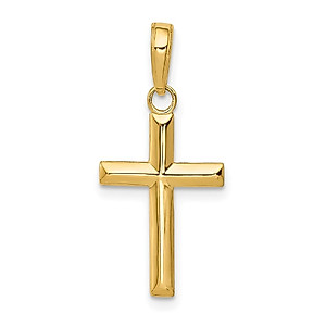 Auriga Fine Jewelry 14k Yellow Gold Small Cross Pendant Gift for Women