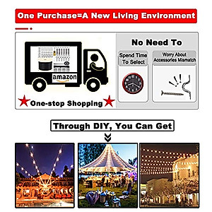 WAYSKA String Light Hanging Kit with 250 Ft Nylon Coated Stainless Steel 304 Wire Rope, String Light Cable with Turnbuckles and Hooks for Patio, Outdoor and Backyard Lighting Accessories