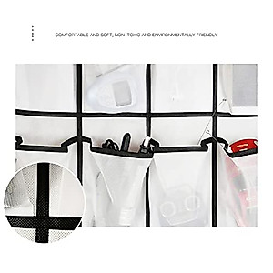 Shoe Organizer Hanging Over the Door, 24 Large Mesh Pockets behind Door Shoe Holder for Bedroom Closet with 4 Hooks (Grey)