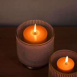 JONERAY Beeswax Pillar Candles 3x4Inch, Pure Natural Beeswax Candles - Unscented, Long Lasting Burn Time, Smokeless and Dripless