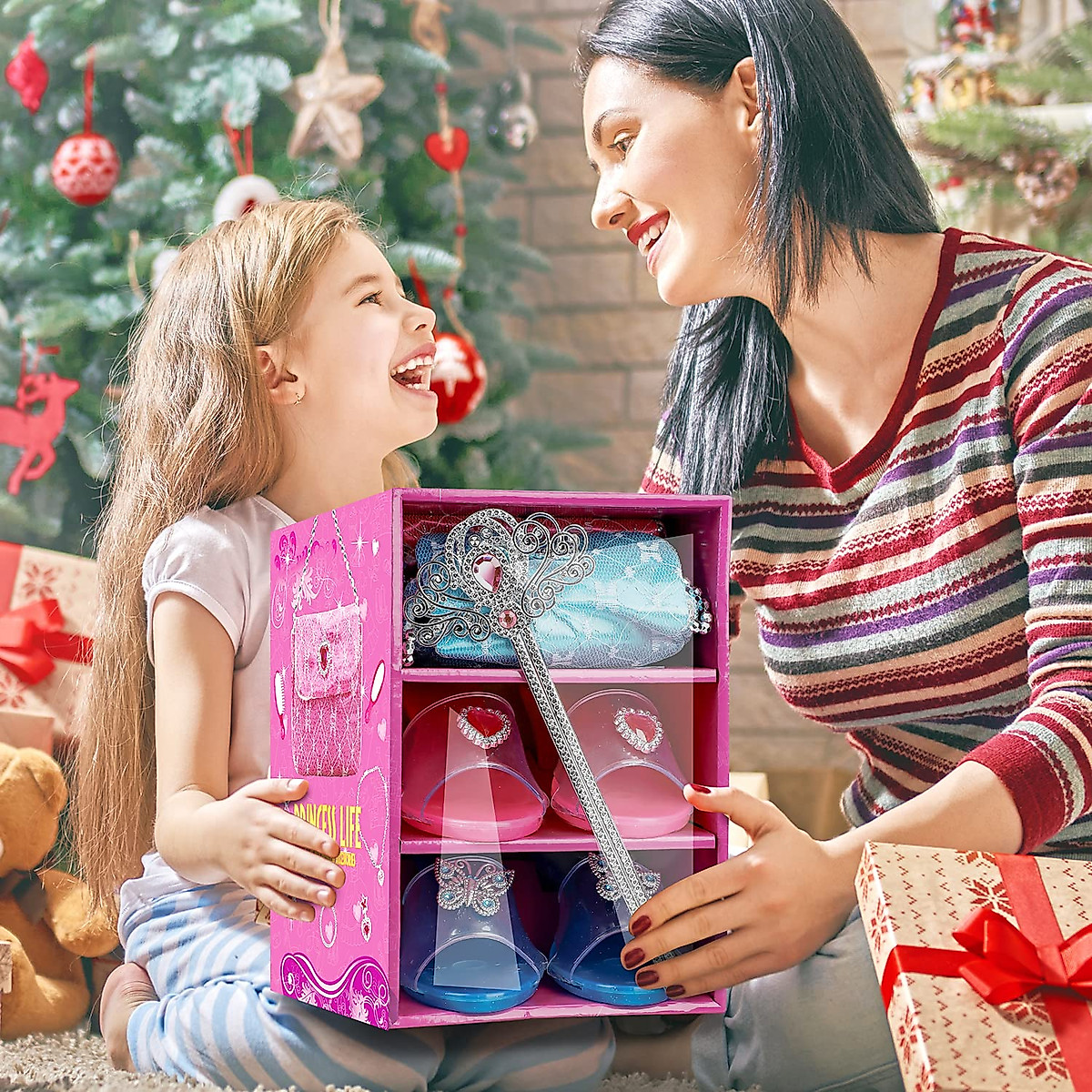 TOY Life Princess Toys for Girls with Princess Crown Play Jewelry for Little Girls Princess Dress Up Shoes for Toddler Girls Toys for 3+ Year Old Dress Up & Pretend Play for Girls Kids