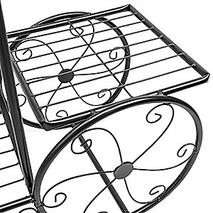 Sorbus® Garden Cart Stand & Flower Pot Plant Holder Display Rack, 6 Tiers, Parisian Style - Perfect for Home, Garden, Patio (Black)