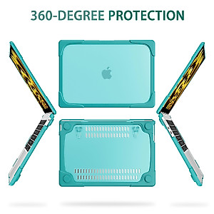 May Chen for MacBook Air 15 inch Case M2 A2941 / M3 A3114 Chip 2023 2024, Heavy Duty Shockproof Protective Hard Shell with Keyboard cover for Fold Kickstand, Blue