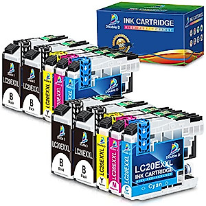 DOUBLE D Upgraded LC20E Compatible Replacement for Brother LC20E LC-20E XXL Ink Cartridges for Brother MFC-J985DW J775DW J5920DW J985DWXL Printer (4BK+2C+2M+2Y) 10 Pack-Updated Version