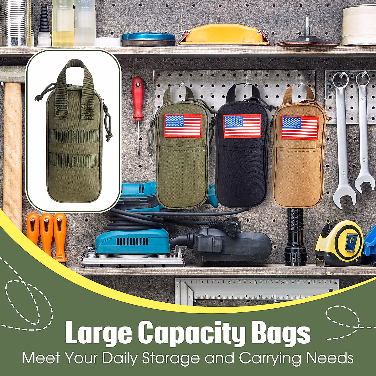 Weekgrat 3 Pcs Pencil Pouch Pencil Case Pouch Tactical Tool Bag Pouch Big Capacity Pen Pouch Zipper Pouch Large Storage Stationery Bag for Men Women Adult