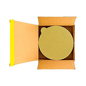 Dura-Gold Premium 6" Gold PSA Sanding Discs - 80 Grit (Box of 50) - Self Adhesive Stickyback Sandpaper for DA Sander, Finishing Coarse-Cut Abrasive - Sand Automotive Car Paint, Woodworking Wood, Metal