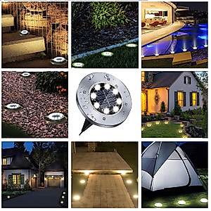 Solar Ground Lights, Waterproof Garden Upgraded Outdoor Bright in-Ground Landscape Lights for Pathway,Yard,Deck,Lawn,Patio,Walkway (12 Pack White Light)