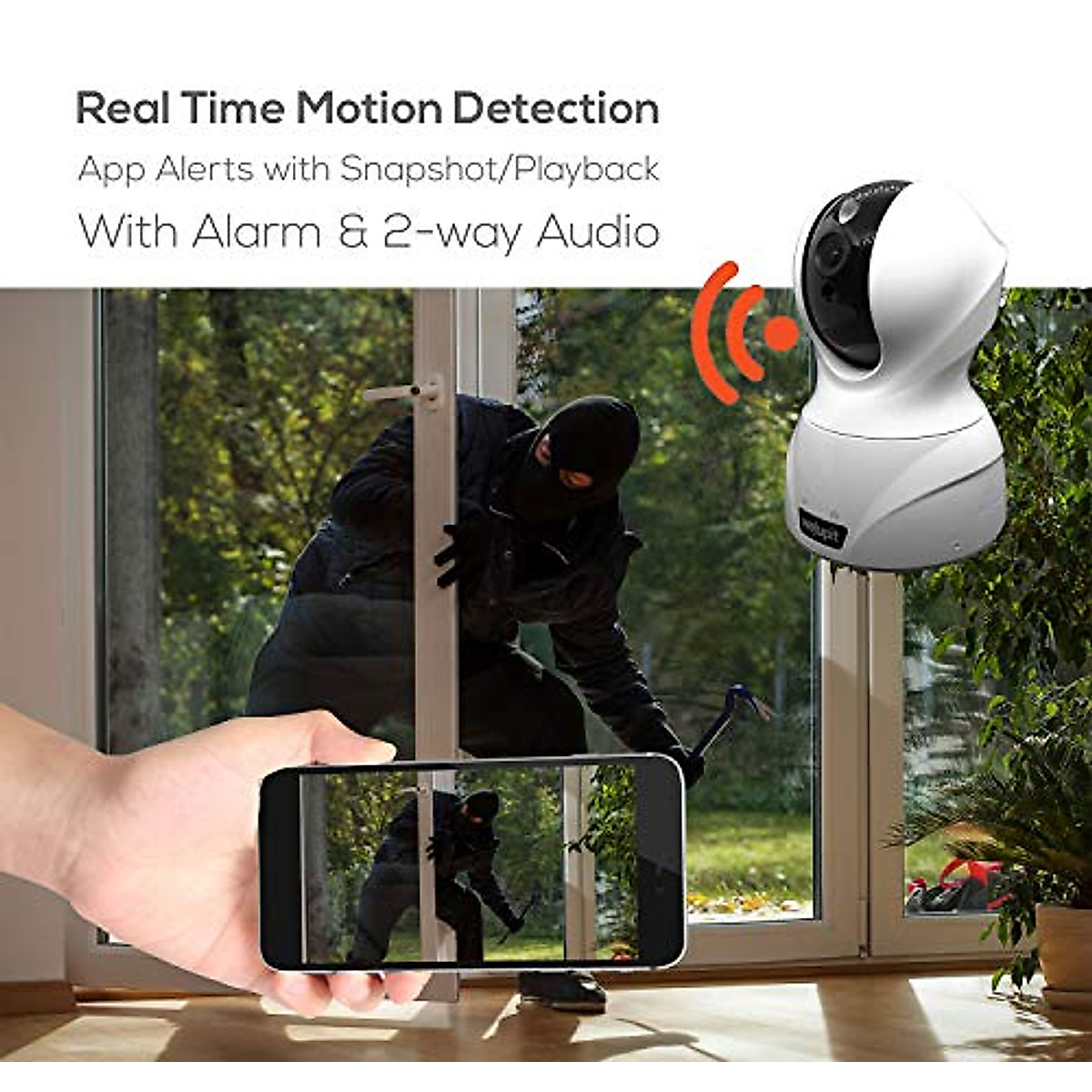 Security Camera Full HD 1080P WiFi Baby/Pet/Home Monitor - weJupit Wireless Indoor Pan/Tilt/Zoom IP Camera, Motion Detection, Two-Way Audio, Night Vision - Cloud Storage