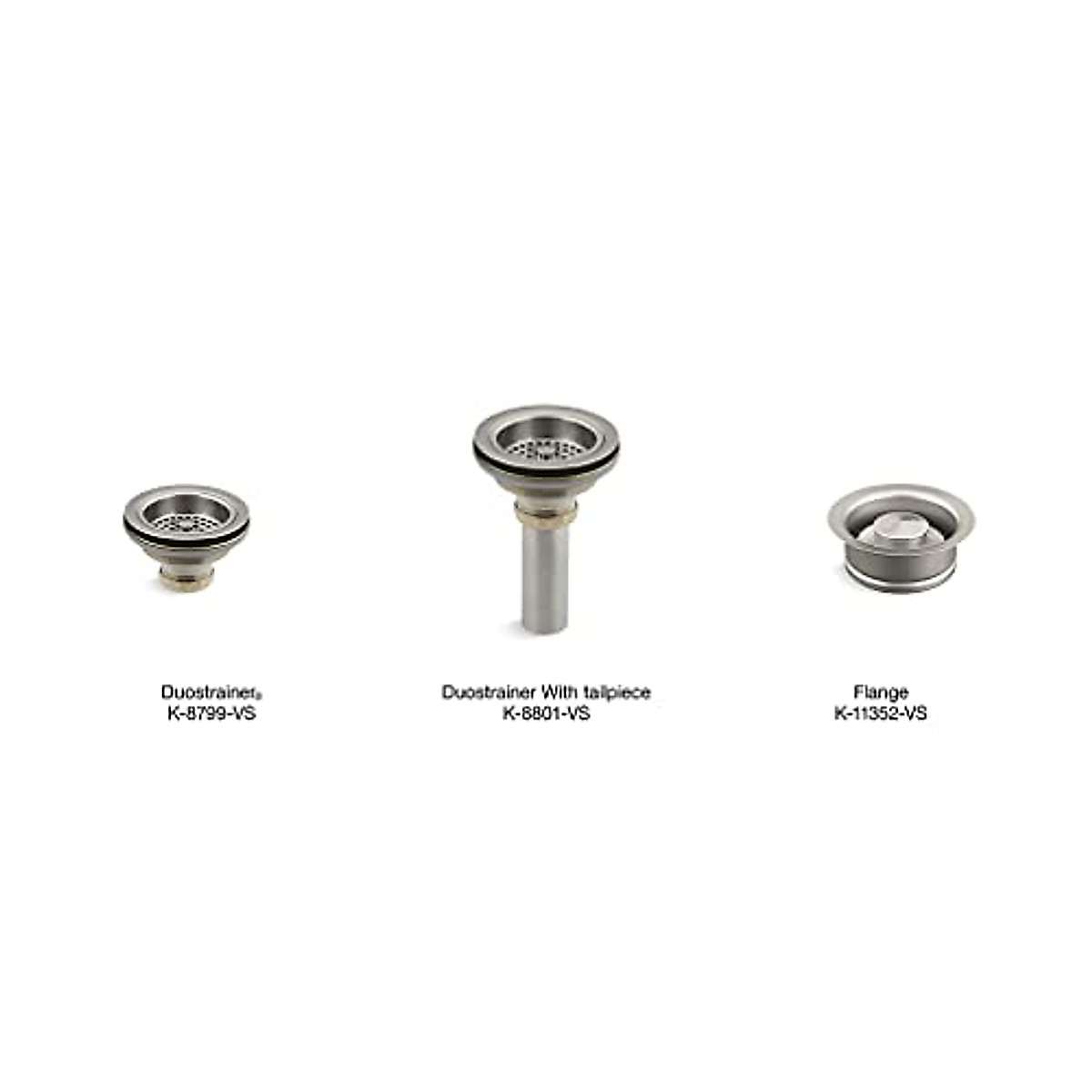 KOHLER K-8799-VS Duostrainer Sink Strainer, 1.5, Vibrant Stainless