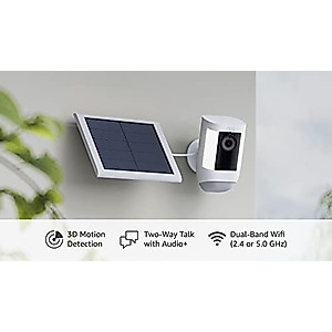 Introducing Ring Spotlight Cam Pro, Solar | 3D Motion Detection, Two-Way Talk with Audio+, and Dual-Band Wifi (2022 release) - White