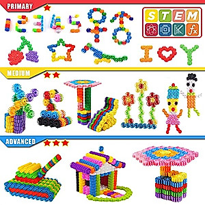 KASHIAOTE Gears Interlocking Learning Set, STEM Construction Toy Set - Building Kids Toys 180 Pcs - 10 Colors