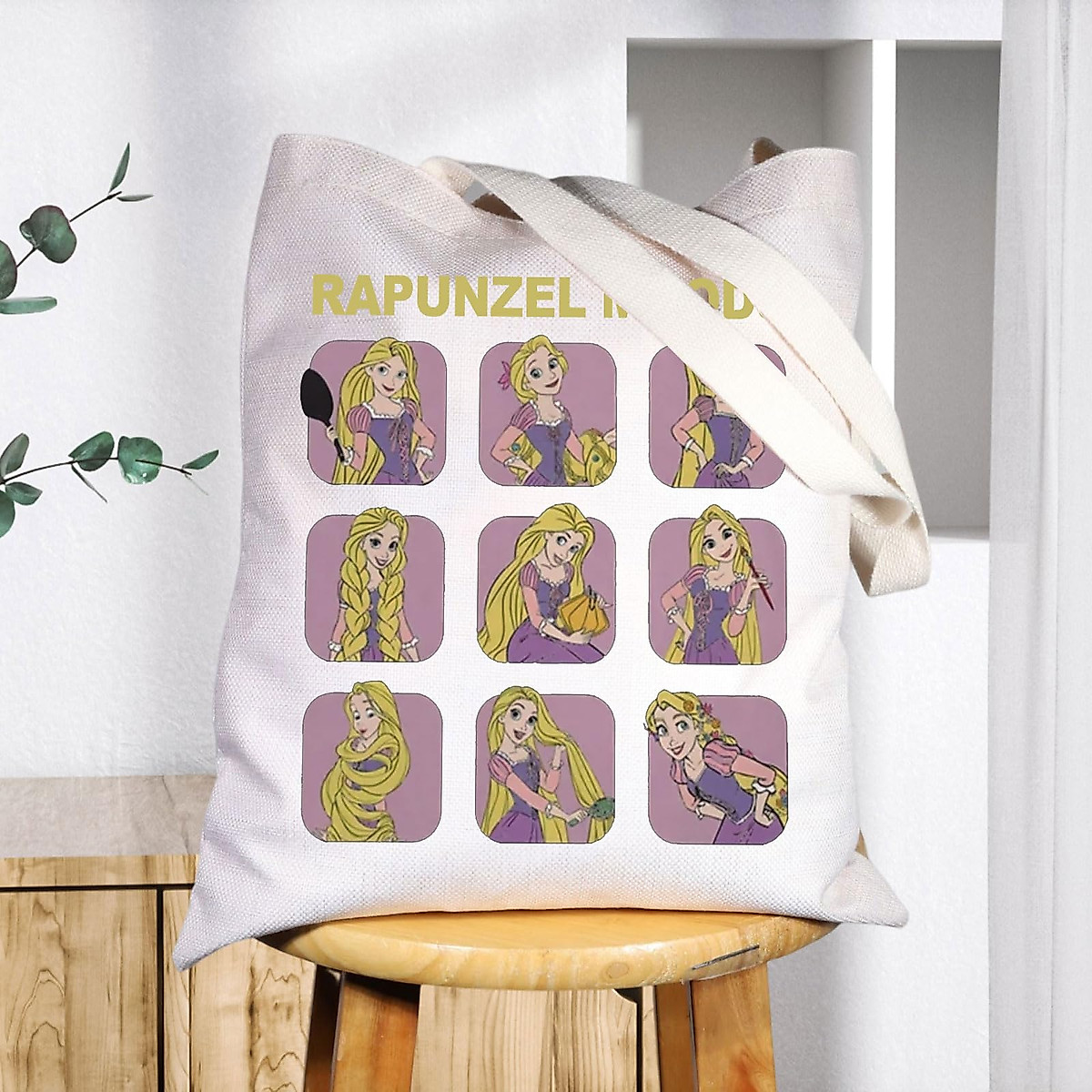 BWWKTOP Princess Tangled Tote Bag - Rapunzel Moods Gift Shoulder Bag