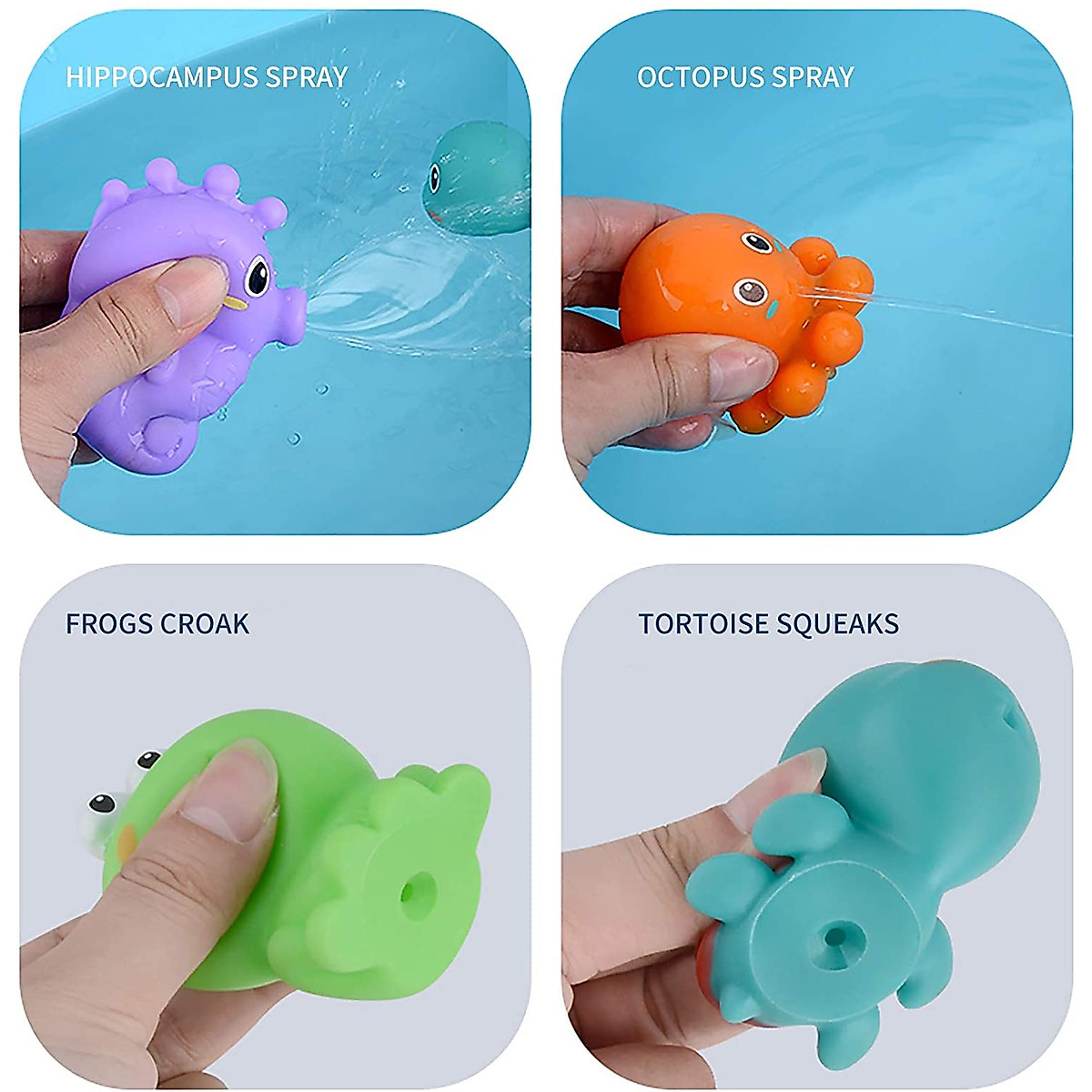 RISUNTOY Bath Toys for Babies, Mold Free Baby Bathtub Toys for Toddlers 1-3,Baby Tubs Water Toys for 1 Year Old,Baby Toys for New Born Infants