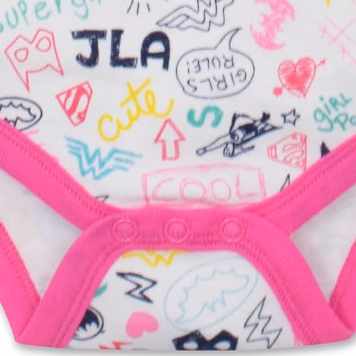 WARNER BROS Justice League Newborn Baby Girls 5 Pack Cosplay Costume Bodysuits Logo Girls 0-3 Months