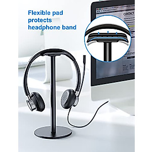 Link Dream Full Aluminum Headphone Stand Headset Holder Gaming Headset Holder with Non-Slip Silicone Earphone Stand for All Headphone Sizes (Black)