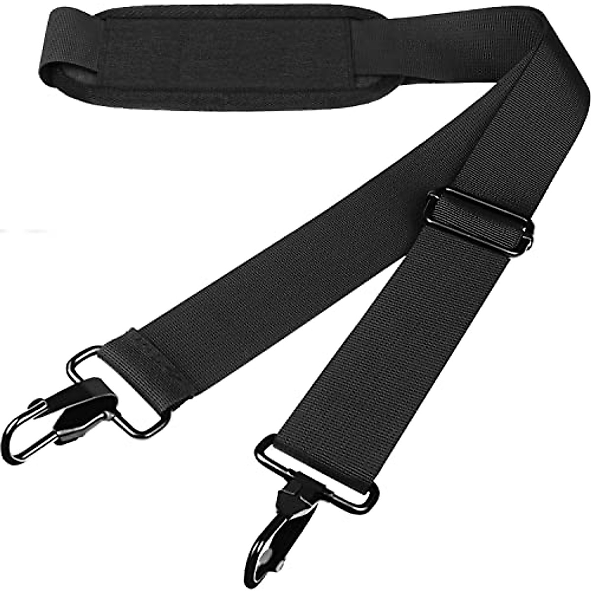 Askuko Shoulder Strap 56 Inch, Universal Adjustable Shoulder Belt Replacement Laptop Bag Shoulder Strap with Metal Hooks for Briefcase, Laptop Messenger Crossbody Bag, Luggage Duffel Camera, Black
