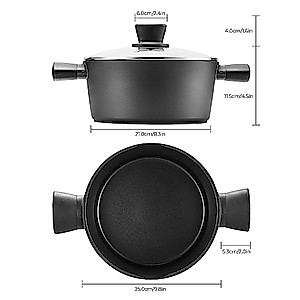 Nonstick Pot with Lid, Induction Cooking Pot, Stock Pot, Soup Pot with Anti-Scald Handle, 9.5inch/4.8QT, Easy Cleanup