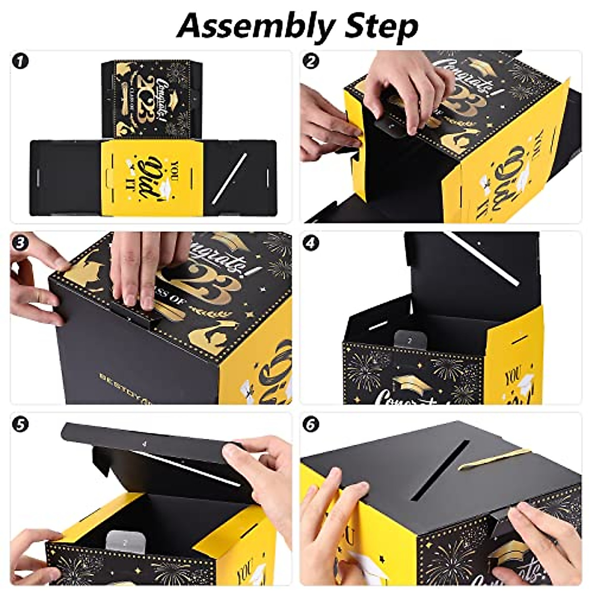 PRETYZOOM Graduation Card Box 2023 Graduation Party Decoration - Congrats You Did It Graduation Ceremony or Birthday Party Supply