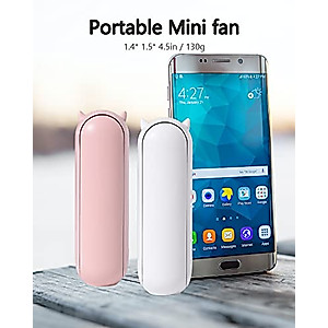 2Pack Portable Handheld Fan Small Desk Fan, 14-21 Working Hours Mini Pocket Fan Battery Operated USB Rechargeable Folding Fan, Quiet Personal Fan with Power Bank Function for Indoor Outdoor Travel