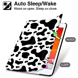Hi Space for iPad 9th 8th 7th Generation Case for iPad 10.2 Case 2021 2020 2019 Cow Cattle with Pencil Holder, Shockproof Protective Smart Cover Auto Sleep Wake for A2270 A2428 A2429 A2197