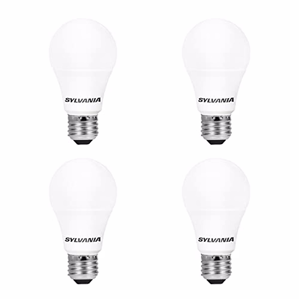 SYLVANIA LED Light Bulb, 60W Equivalent A19, Efficient 8.5W, Medium Base, Frosted Finish, 800 Lumens, Bright White - 4 Pack (79704)