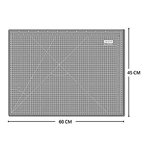 PVC A2 Cutting Mat - A2 5 Layers PVC (24L x 18W Inch) (600 x 450 mm), Colorful Self Healing Cutting Mat Craft Fabric Quilting Sewing Scrapbooking One Sided Art Project (Set of 1) UESTA (Gray)