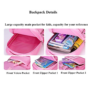 VIDOSCLA Bowknot Kids Girls Rolling Backpack Cute Carry-on Luggage with Wheels Trolly BookBag for School-6 Wheels