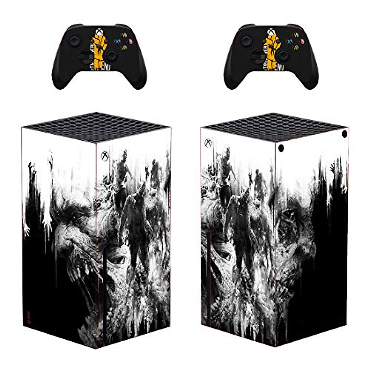 Vinyl Skin Sticker Cover Decal for Microsoft X-Box-Series-X Console and Remote Controllers Zombie Game HD Printing