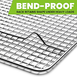 Cookie Bundle - Spring Chef 10”x15” Stainless Steel Cooling Rack, Aluminum Baking Pan & Cookie Scoop