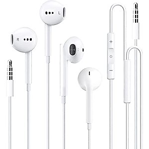 [2 Pack]iPhone Headphones [Apple MFi Certified] Apple Earbuds Wired with 3.5mm Earphones (Built-in Microphone & Volume Control) Compatible with iPhone/iPad/iPod/PC, MP3/4 and Other 3.5mm Jack Devices