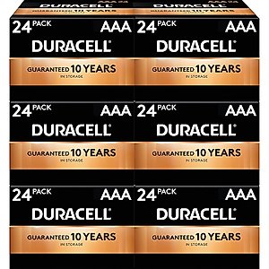 Duracell MN2400BKD CopperTop Alkaline Batteries, AAA, 144/CT