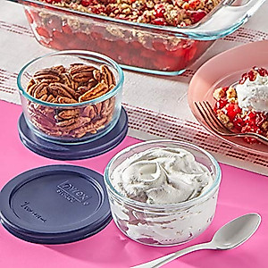 Pyrex Easy Grab 8-Piece Glass Baking Dish Set with Lids, Glass Food Storage Containers Set, 13x9-Inch, 8x8-Inch & 1-Cup Storage Containers, Non-Toxic, BPA-Free Lids, Bakeware Set
