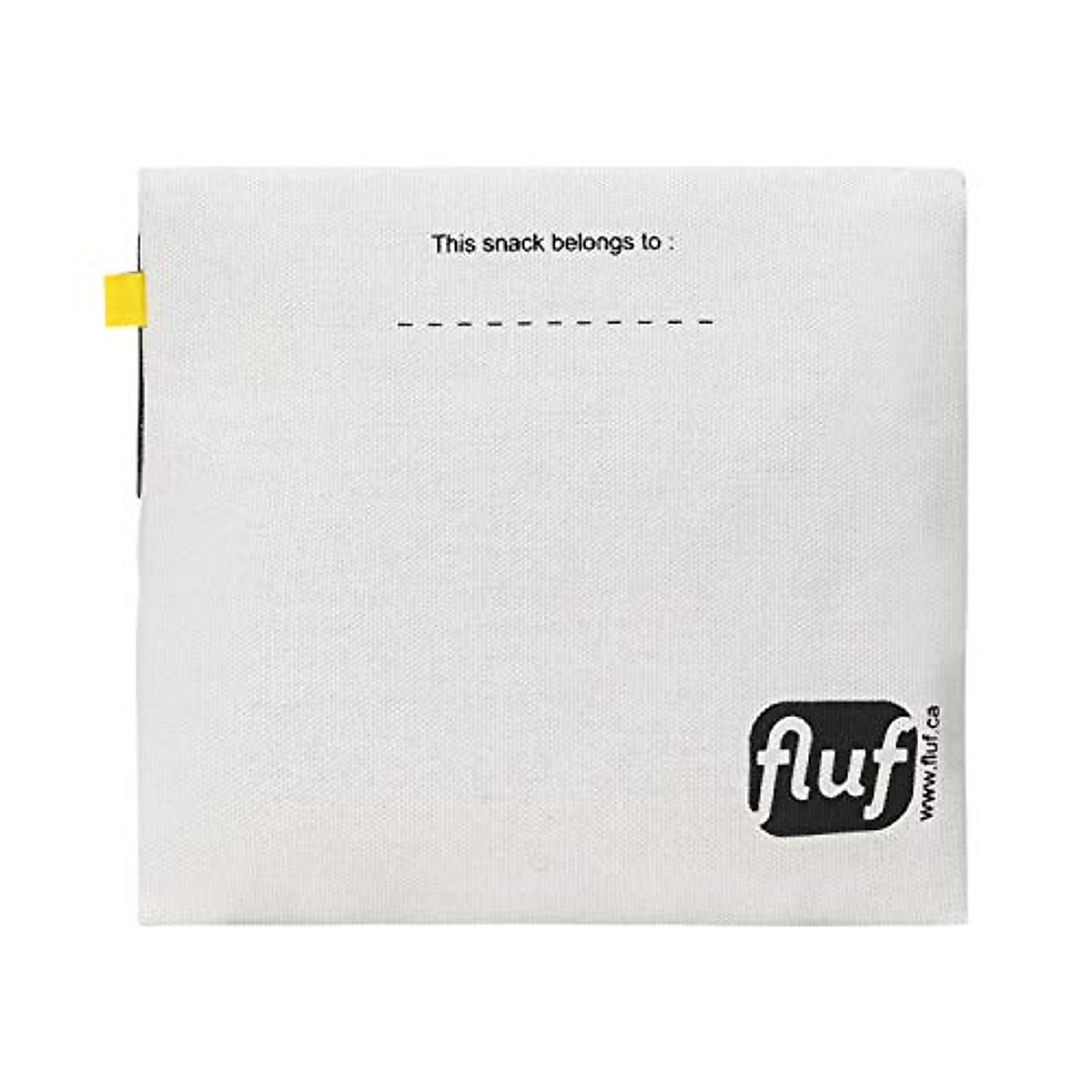 Fluf Flip Snack Sack: Reusable Snack & Sandwich Bag | Organic & Recycled Materials | Tested Food-Safe | Machine Washable (Bread Black)