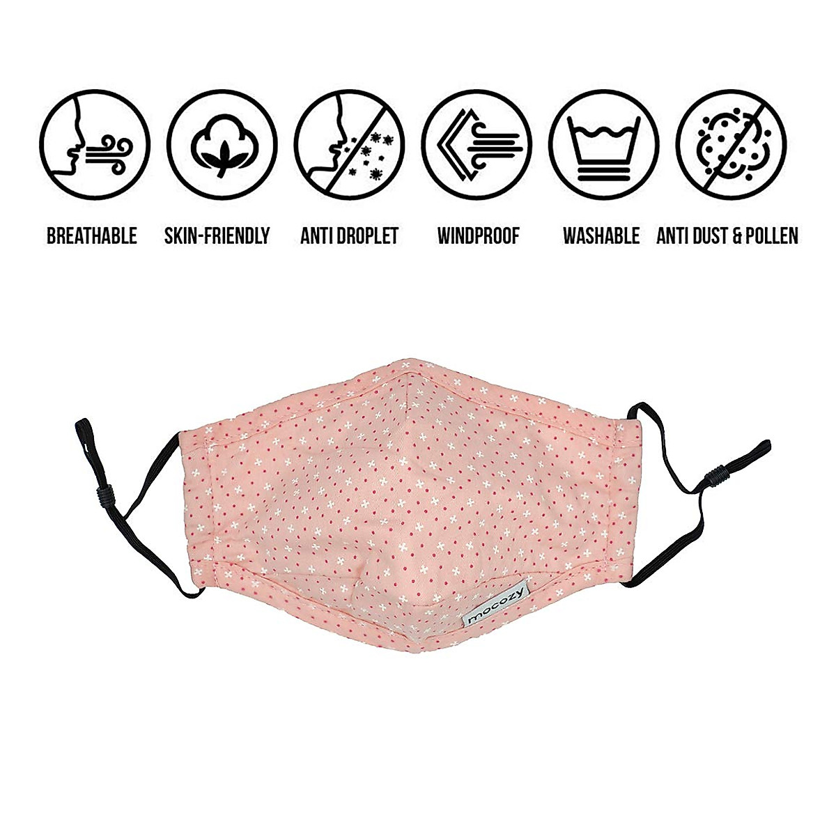 AECKS 3 Pack 3-Layer Fashion Protective, Reusable Cotton Fabric, Unisex 100% Cotton, Washable with Air Port for Carbon Filter (3-Pack, Mix)