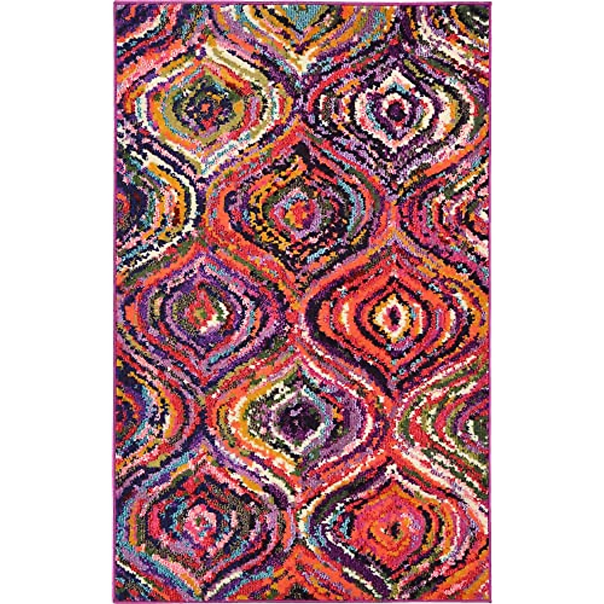 Unique Loom Estrella Collection Colorful, Abstract, Geometric, Gradient, Modern Area Rug, 3 ft 3 in x 5 ft 3 in, Multi/Pink