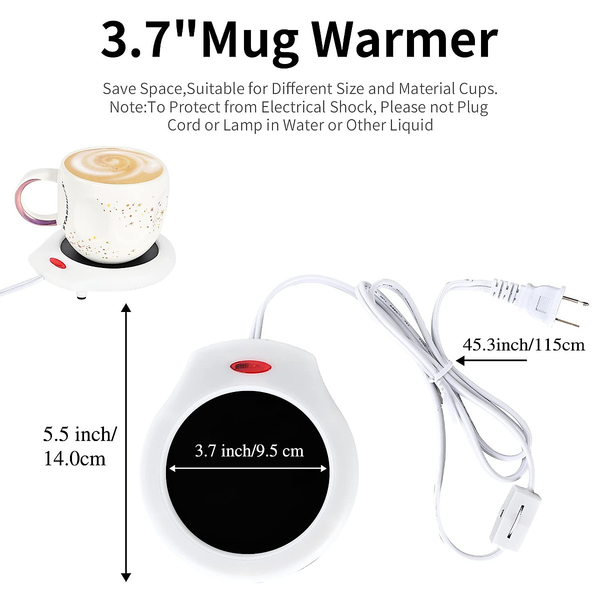 ASAWASA Candle Warmer for Large Jar, Coffee Mug Warmers, Safely Releases Scents Without a Flame, Melt The Candle Quickly, Enjoy Your Warm Coffee Tea. Gifts for Festival Birthday Women Men Mom Dad