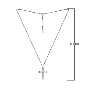 MOONEYE Natural Diamond Polki Religious Christian Cross Pendant Necklace 925 Sterling Silver Platinum Plated Slice Diamond Jewelry