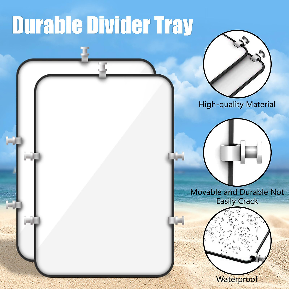 Moziral 2 Pack Divider Tray Compatible with Bogg Bag Organizer Tray Insert Original Accessories Divider Shelf for Bogg Bag (Black+White)