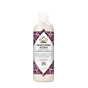 Nubian Heritage Body Wash Goats Milk and Chai Soothing & Hydrating Body Cleanser Made with Fair Trade Shea Butter, 13 oz