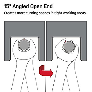 Premium Stubby Combination Wrench Set with Roll-up Pouch, 12-Piece, Metric, 8mm to 19mm, No Skipped Size | Cr-V Steel, Mirror Polished Finish | Short Length and Slim Body, Perfect for Confined Areas