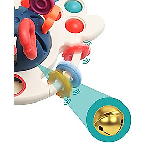 Montessori Toys for 1-3 Year Old, Silicone Pull String Activity Toys, Baby Sensory Toys with Rattle, Baby Travel Toys, Baby Teething Toys fine Motor Skills Toddler 18m+ Birthday Gift for Toddlers