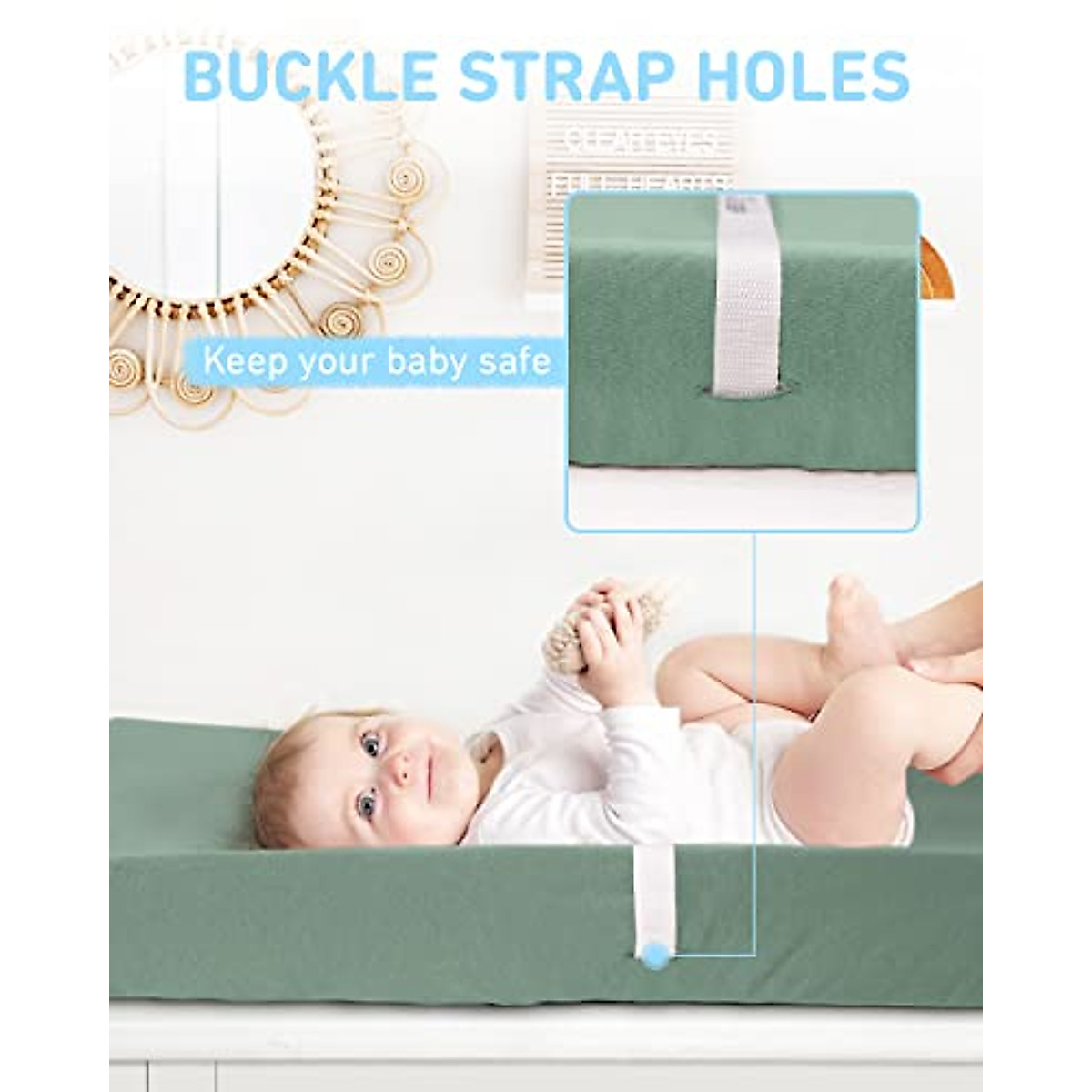 Babebay 2Pack Changing Pad Cover and 2Pack Crib Sheets Bundle