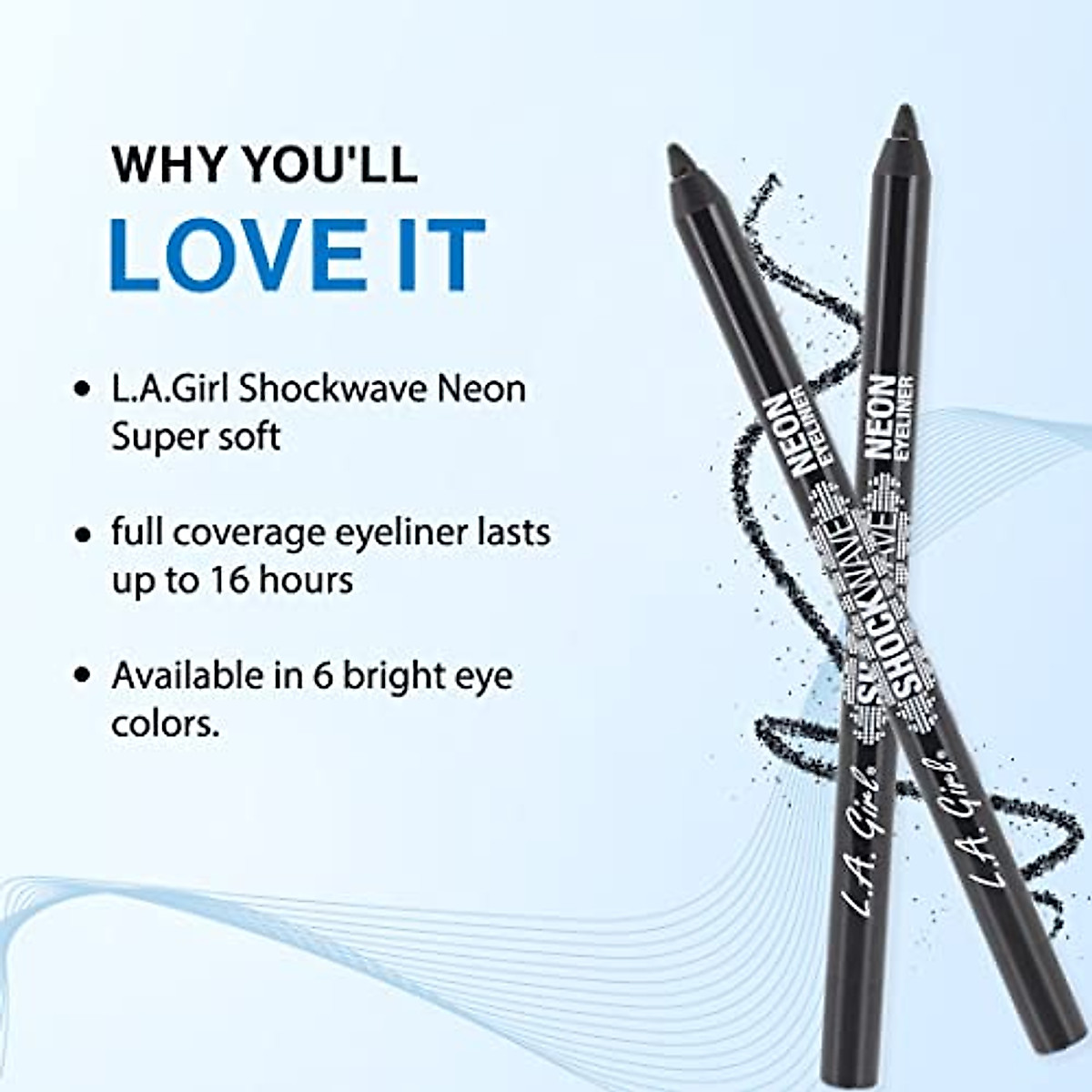 L.A. Girl Shockwave Eyeliner, Blackout GP740