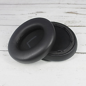 Adhiper Replacement Ear Pads for Anker Space Q45 Headphones, Ear Cushions for Soundcore by Anker Space Q45 Adaptive Noise Cancelling Headphones,with Buckle, Soft Protein Leather, Memory Foam(Black)