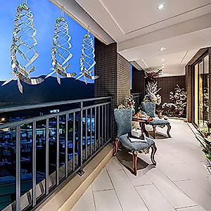 Sfcddtlg 4PCS Bird Repellent Spiral Reflectors-15.8 Inch Hanging Reflective Bird Deterrent Device for Drive Birds Woodpeckers Pigeons Geese Away from The House Garden Swimming Pool (4pcs)