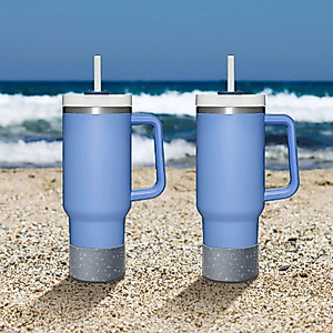 WUQID 2 Pack Bling Silicone Boot Compatible with Stanley Quencher Adventure 40oz & Stanley IceFlow 20oz 30oz, Reduces Dents Protective Water Bottle Bottom Cover Sleeve Compatible with Stanley Tumbler