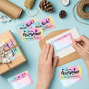 YHNTGB 210 pcs Holographic Thank You Cards bulk appreciation gifts You are Awesome You Rock Greeting Cards Thank You for Making a Difference Cards for Students Volunteers Doctors Teachers businessman