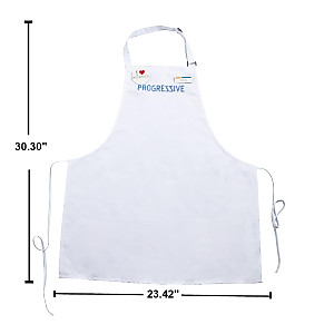 VOREAD White Apron for Halloween Costume with Button Nametag and Headband (White)