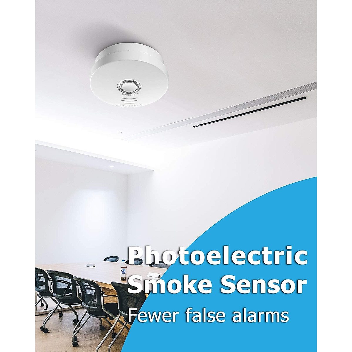 SITERLINK Smoke Detector, 10 Year Battery Operated Smoke Alarm with LED Indicator, Fire Alarm Smoke Detector with Test & Silence Button for Home, GS508C (4 Pack)